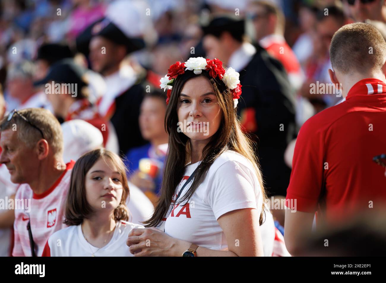 Polish fan seen during UEFA Euro 2024 game between national teams of France and Poland at Signal ...