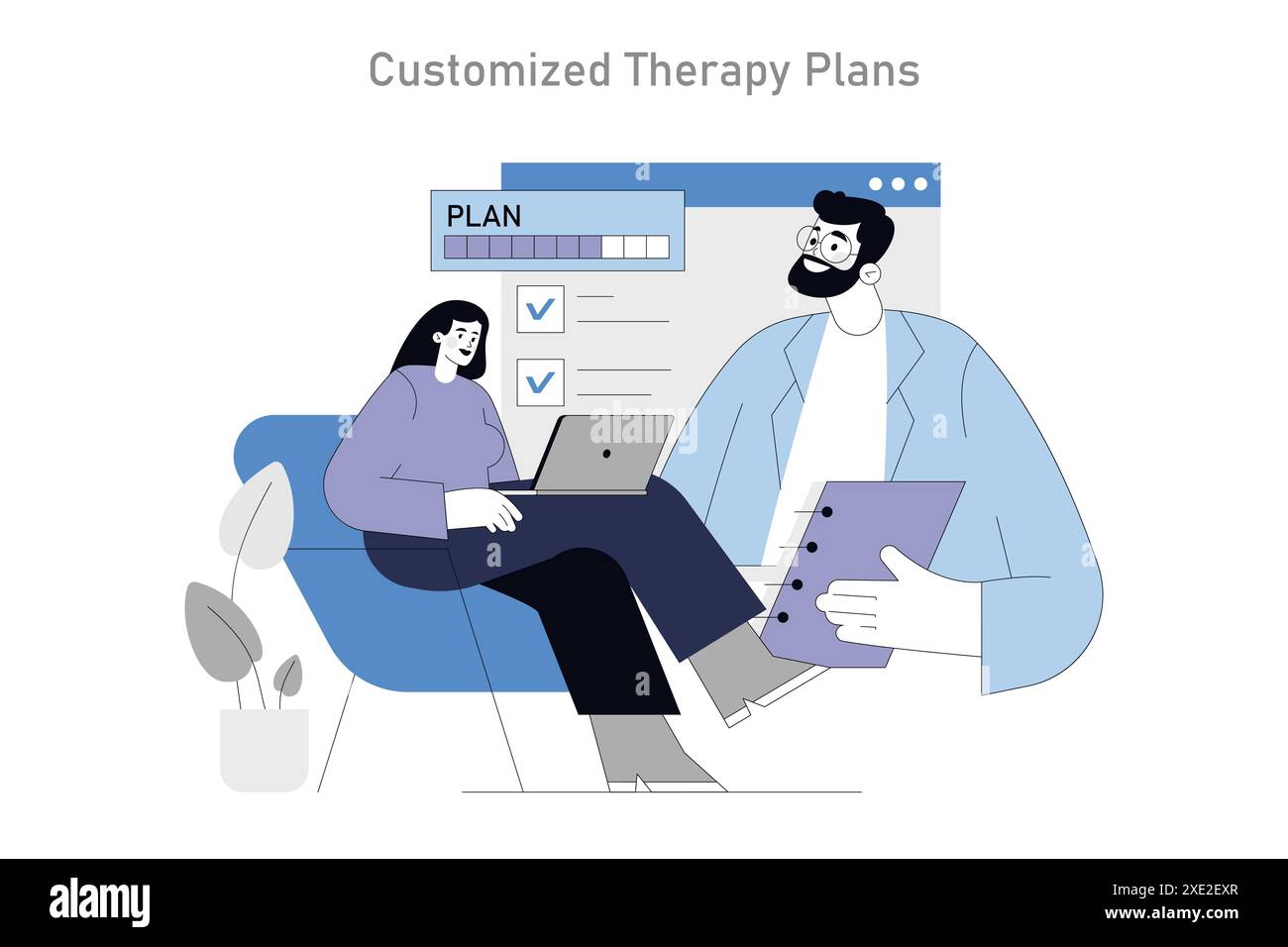 Integrative Psychotherapy concept. Therapist creating a personal ...