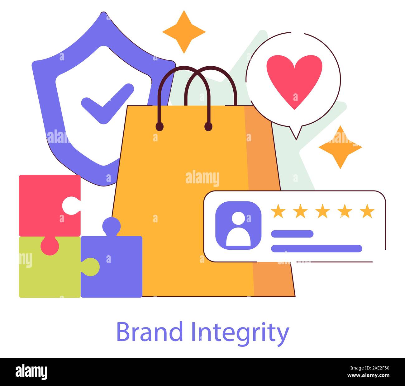 Brand Trust concept. Illustration portraying customer loyalty and high ...