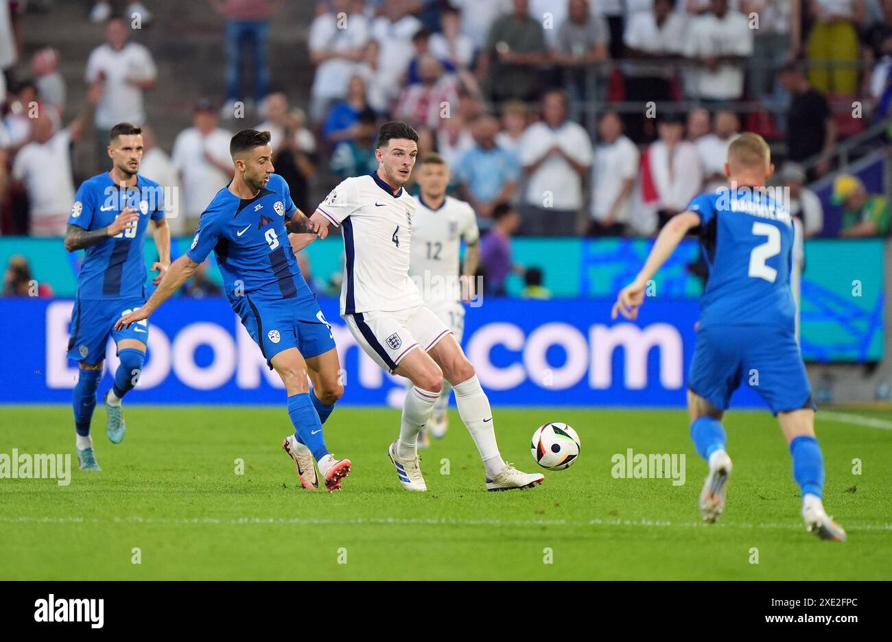 England's Declan Rice and Slovenia's Andraz Sporar during the UEFA Euro ...