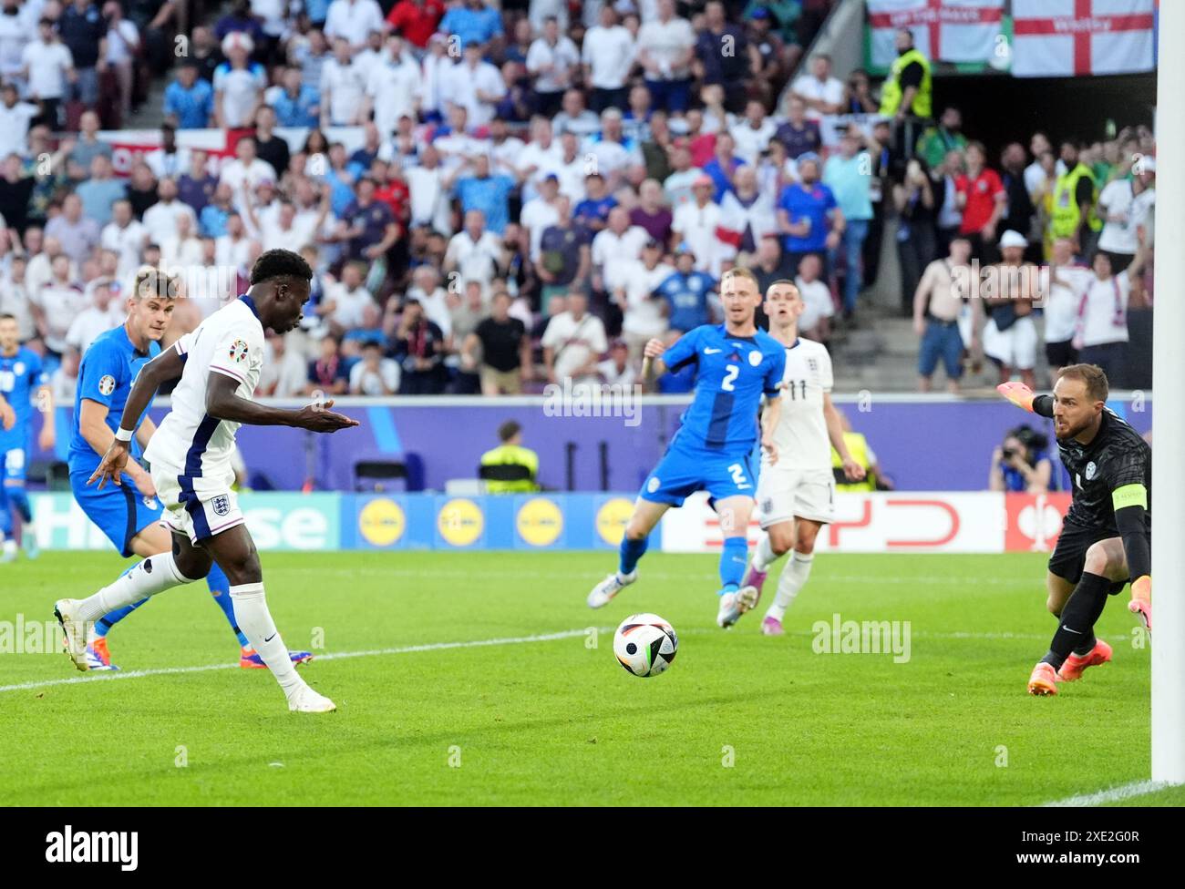 England's Bukayo Saka caught offside during the UEFA Euro 2024 Group C ...