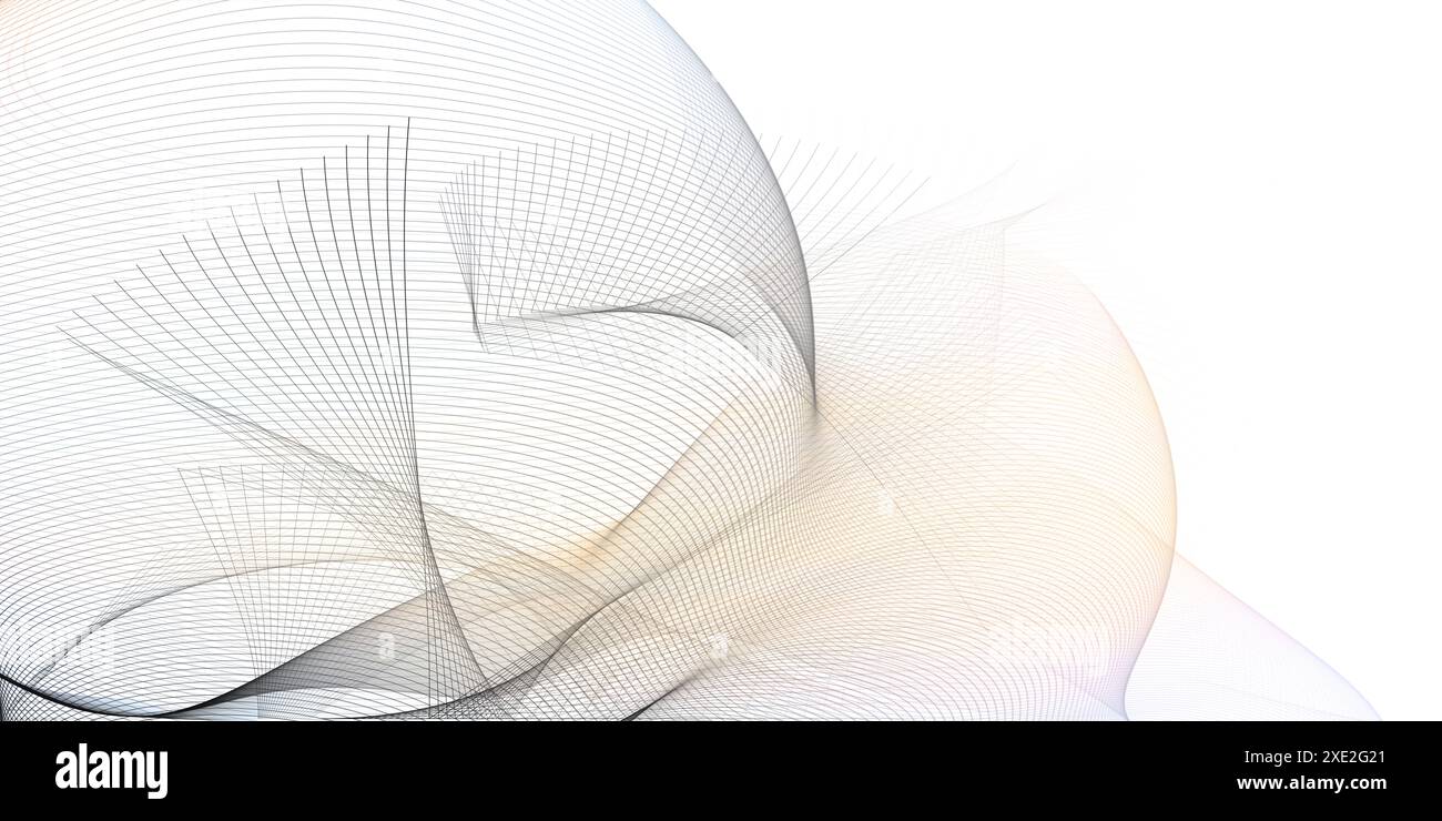 Linescape on white, abstract background design, lines and waves in ...