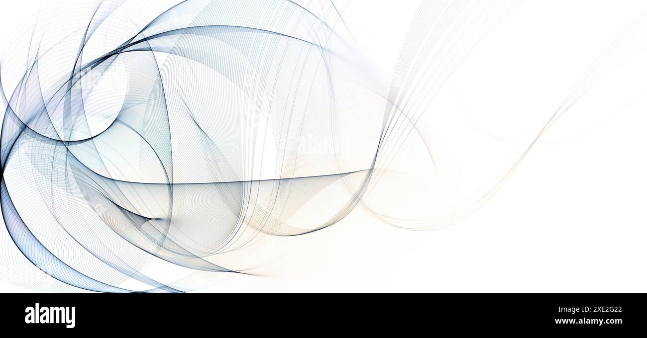 Linescape on white, abstract background design, lines and waves in ...