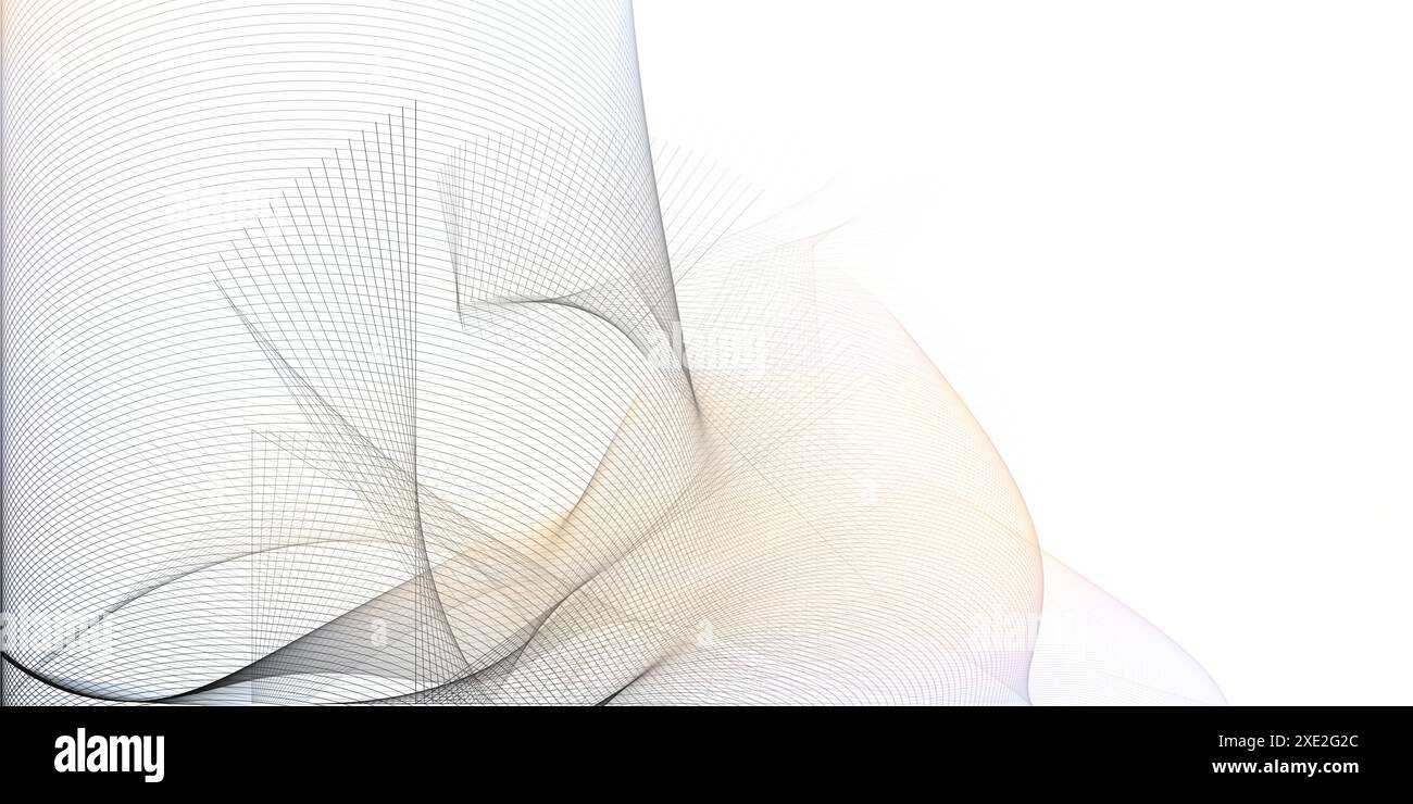 Linescape on white, abstract background design, lines and waves in ...