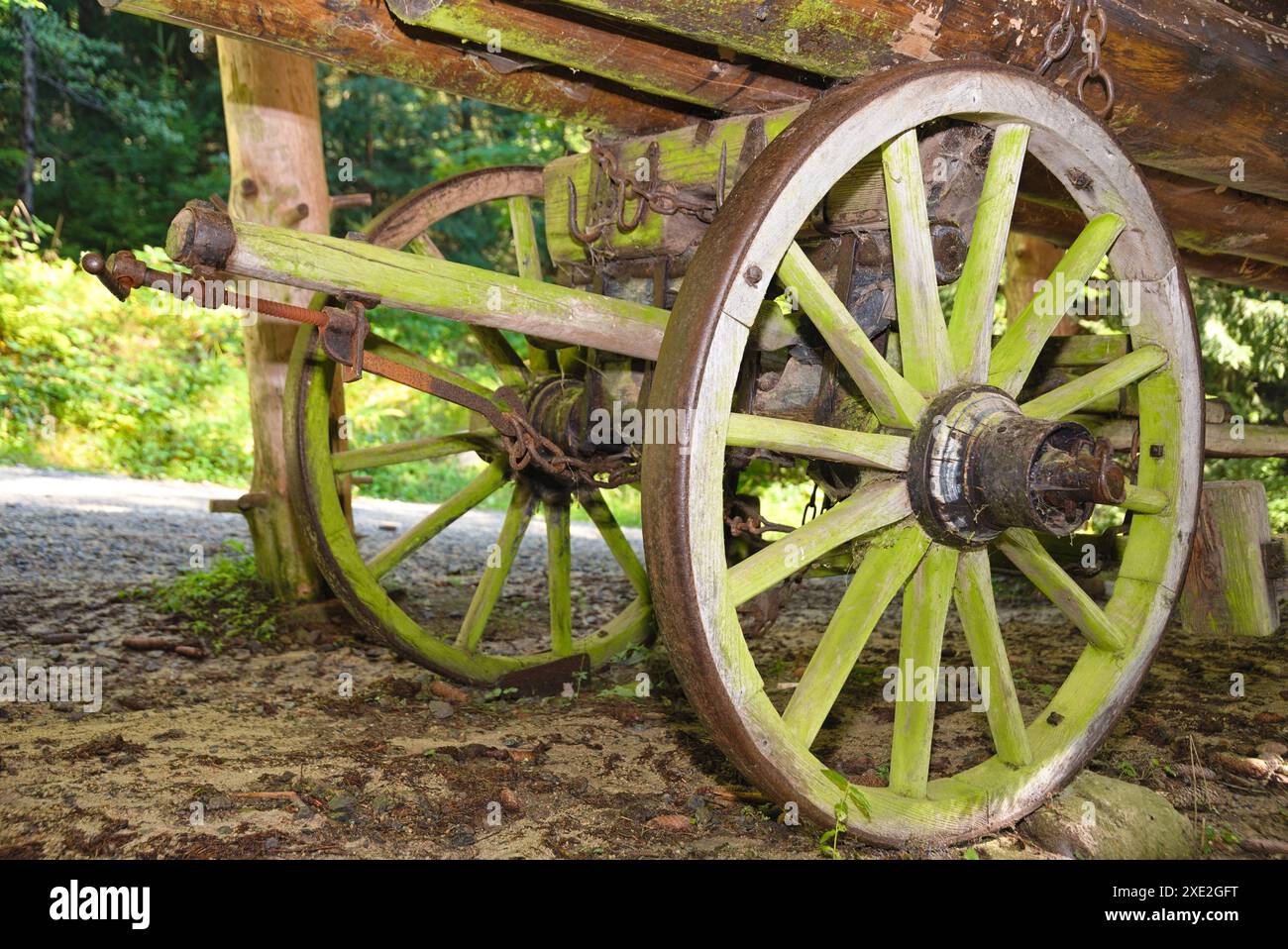 Historical wooden wagon as a means of transport and vehicle for wood ...
