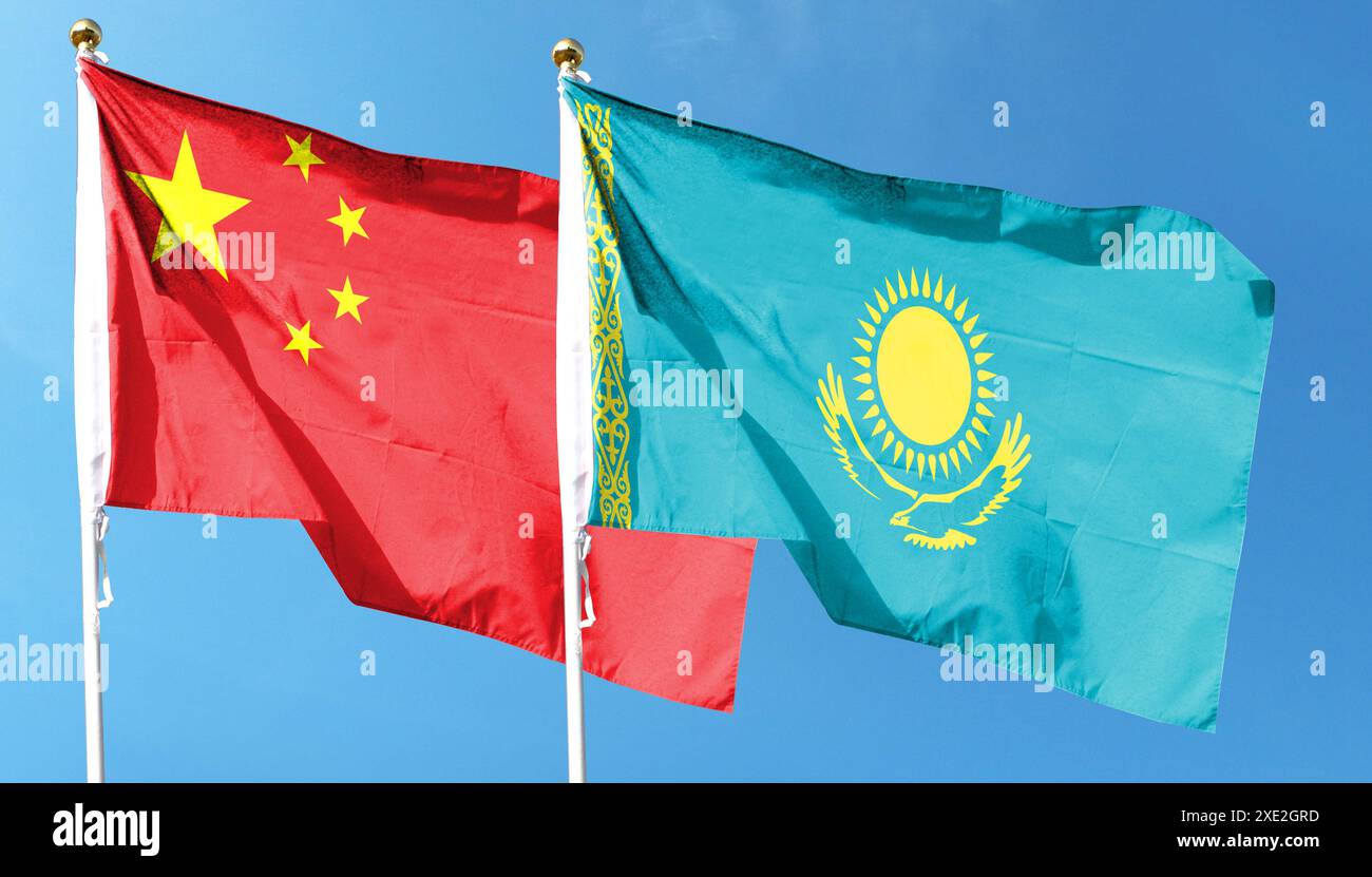 Chinese and kazakh flags hi-res stock photography and images - Alamy