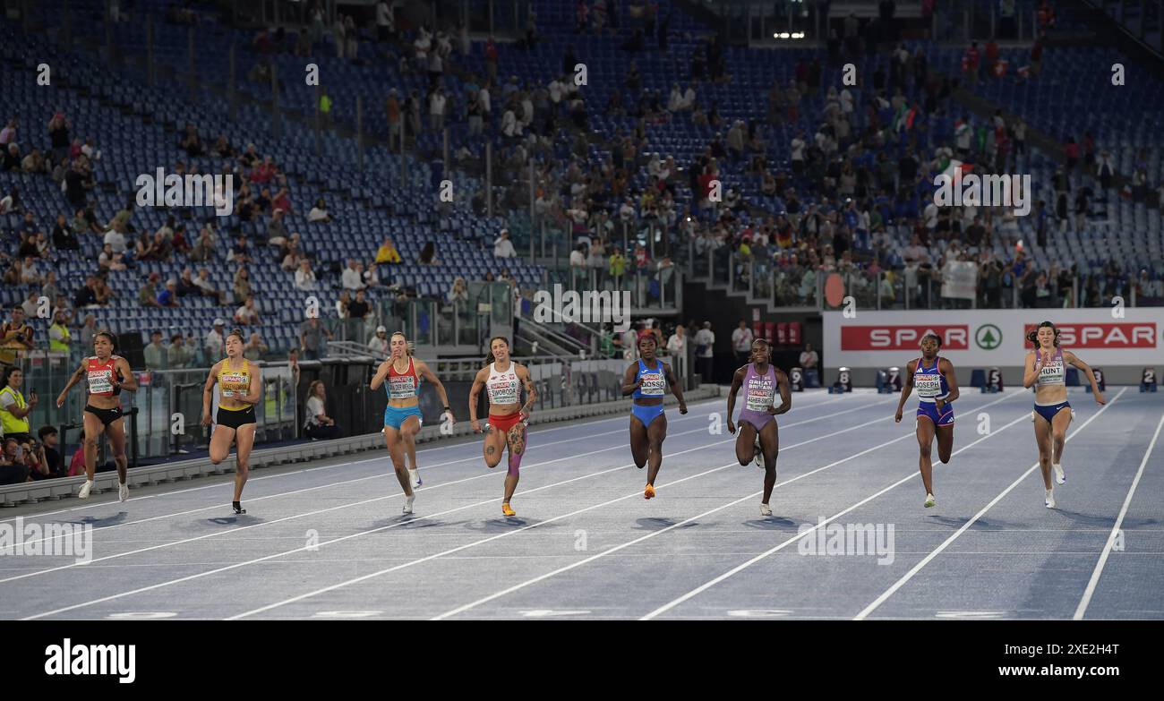 Women’s 100m final at the European Athletics Championships, Stadio ...