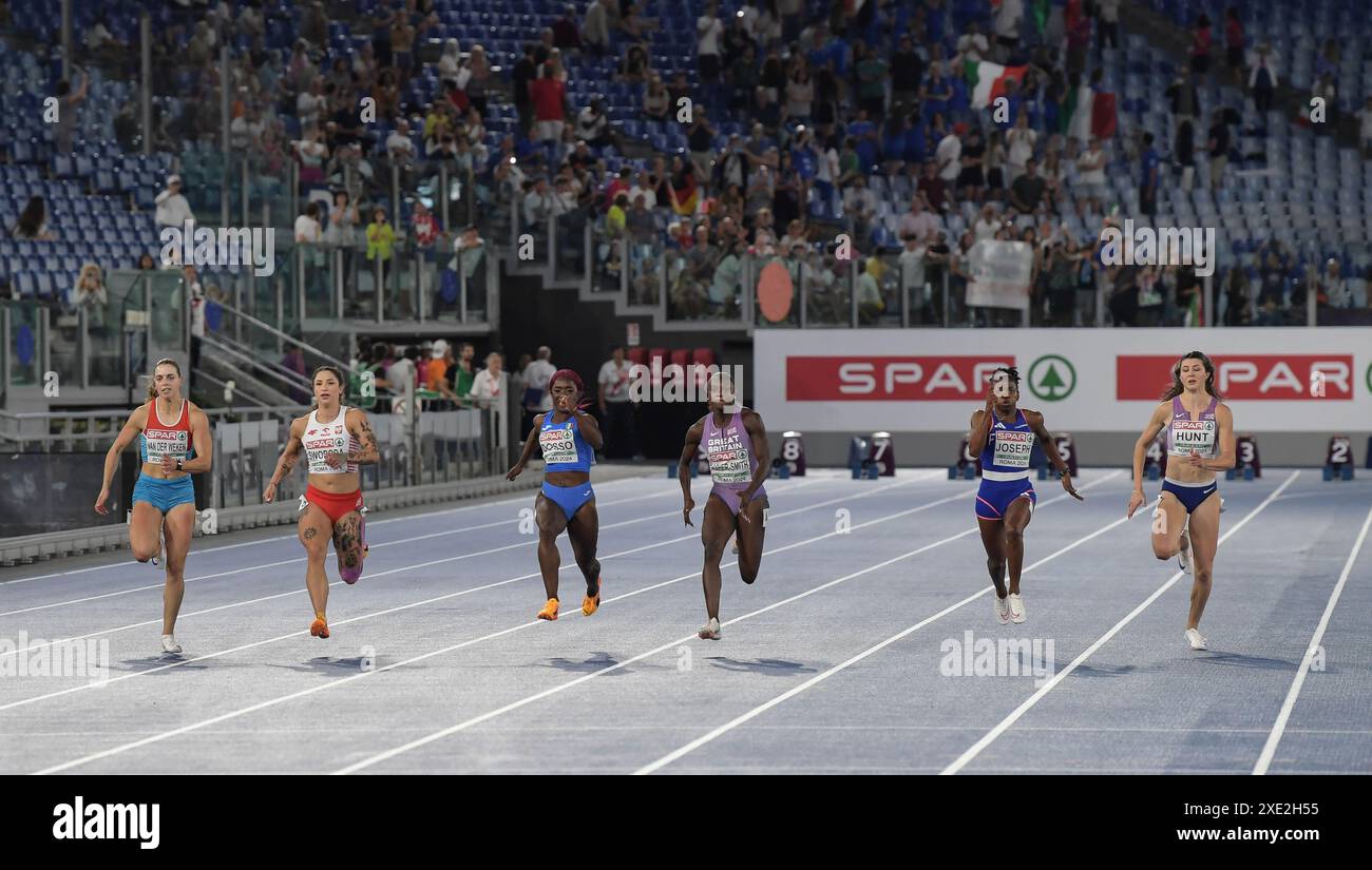 Women’s 100m final at the European Athletics Championships, Stadio ...
