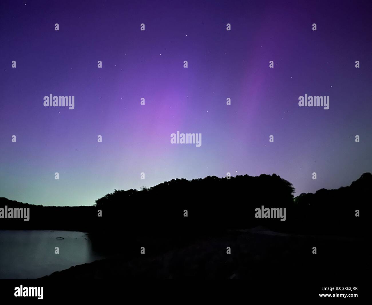 Aurora Borealis Northern Lights at Hillsdale Lake in Paola Kansas in ...