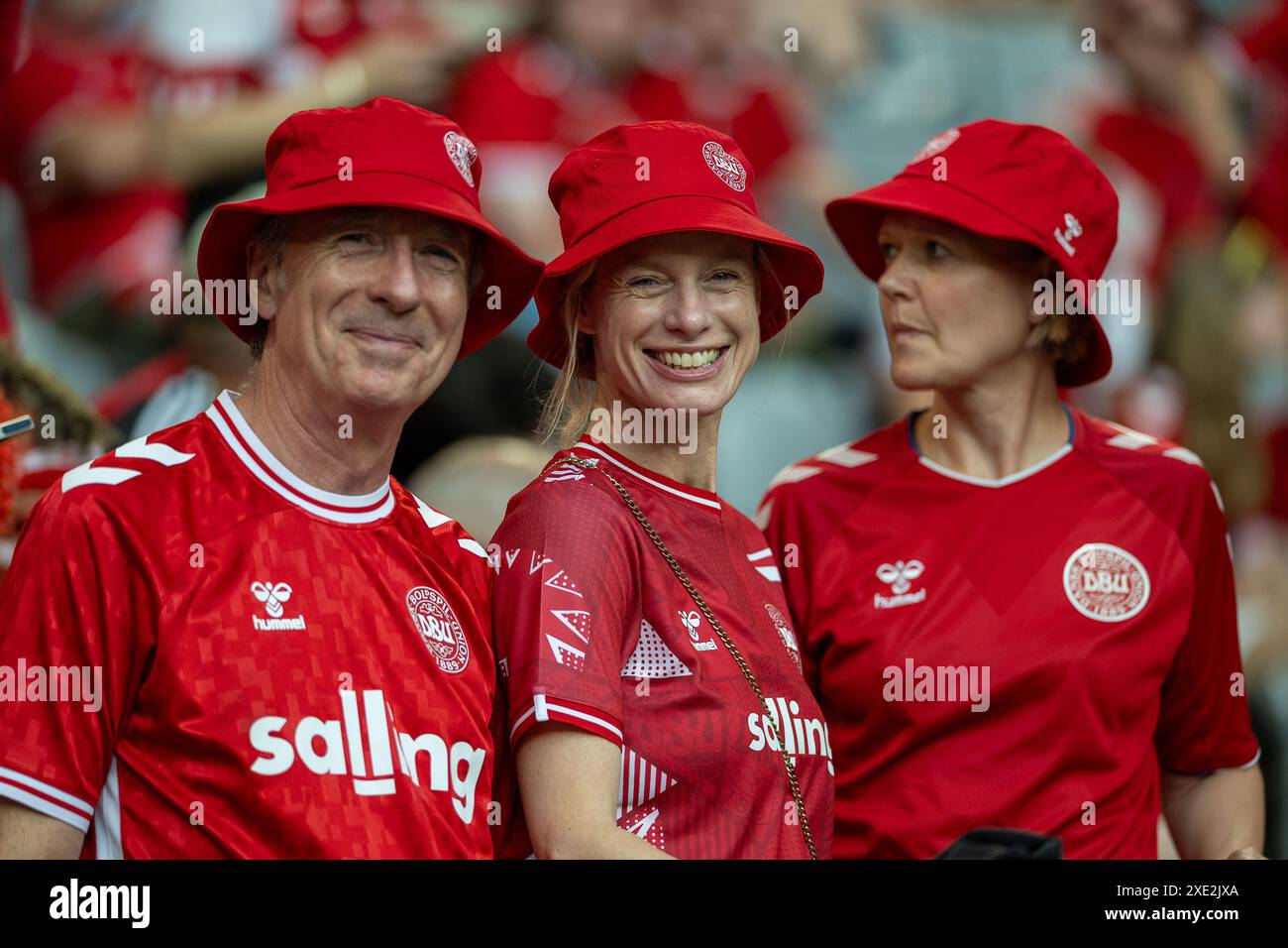 Munich, Germany. 25th June, 2024. Zuschauer und Fans von Daenemark, GER ...