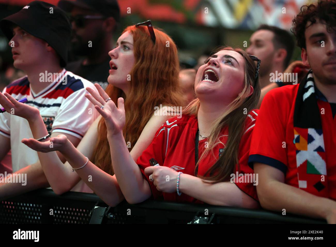 England fans at BOXPark Wembley in London watching the UEFA Euro 2024 ...