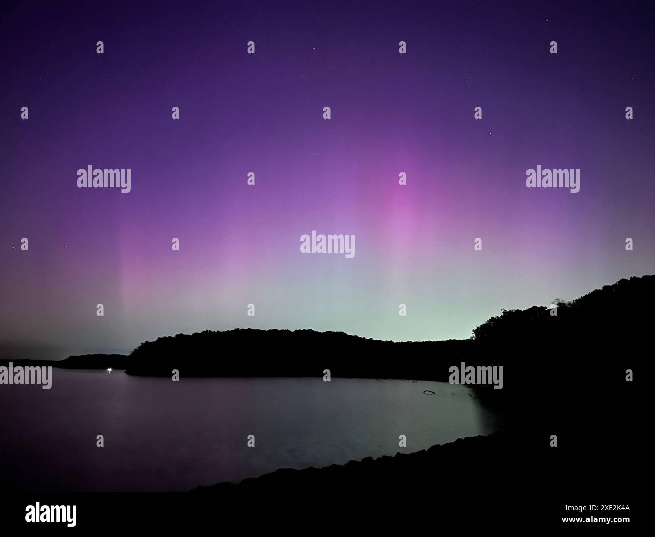 Aurora Borealis Northern Lights at Hillsdale Lake in Paola Kansas in ...