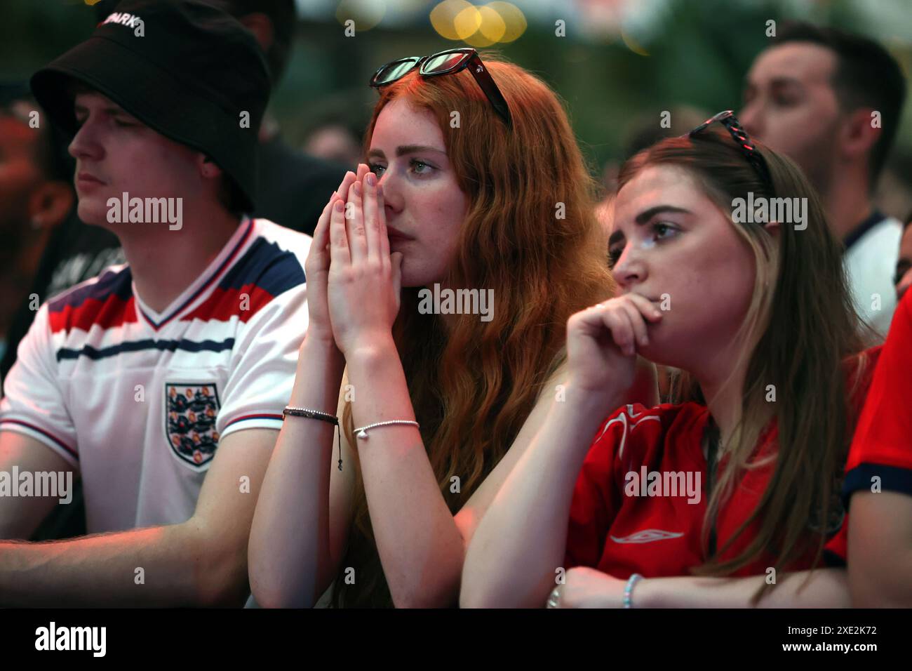 England fans at BOXPark Wembley in London watching the UEFA Euro 2024 ...