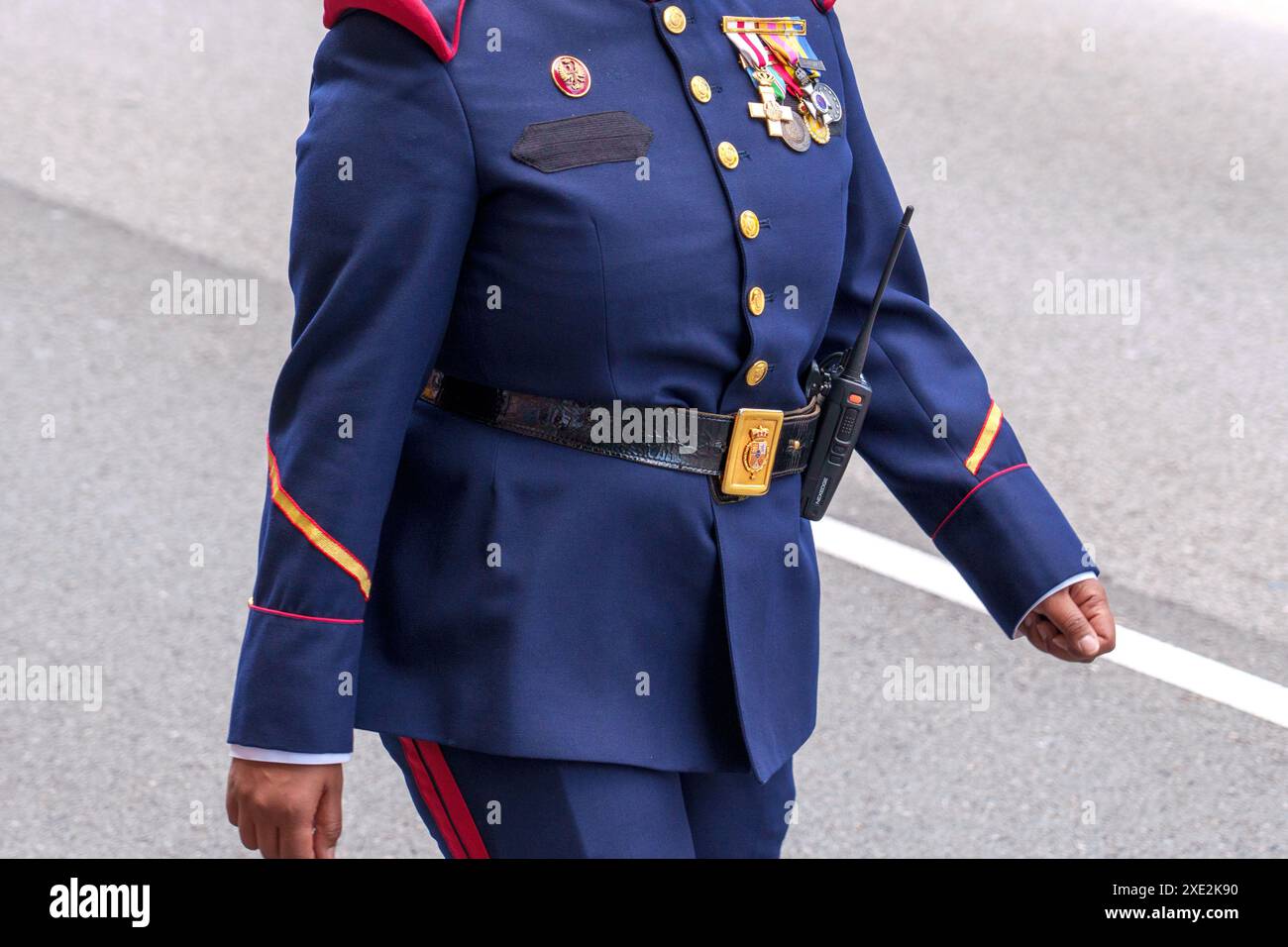 Oviedo, Spain - May, 25, 2024: Woman officer of Spanish Royal Guard in ...