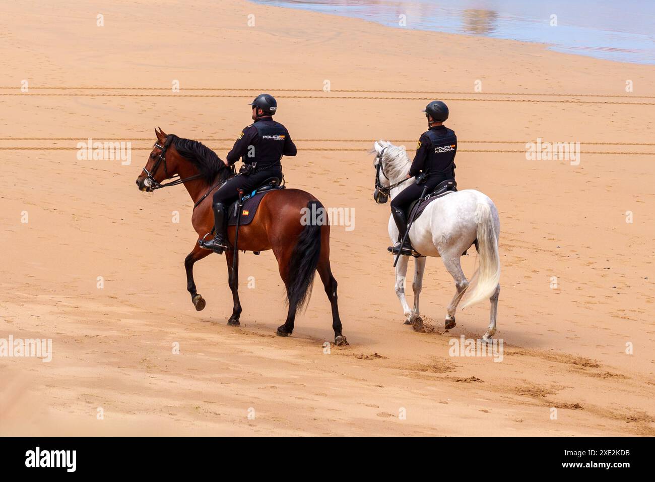 Gijon, Spain - May, 24, 2024: Two Spanish male police officers on ...