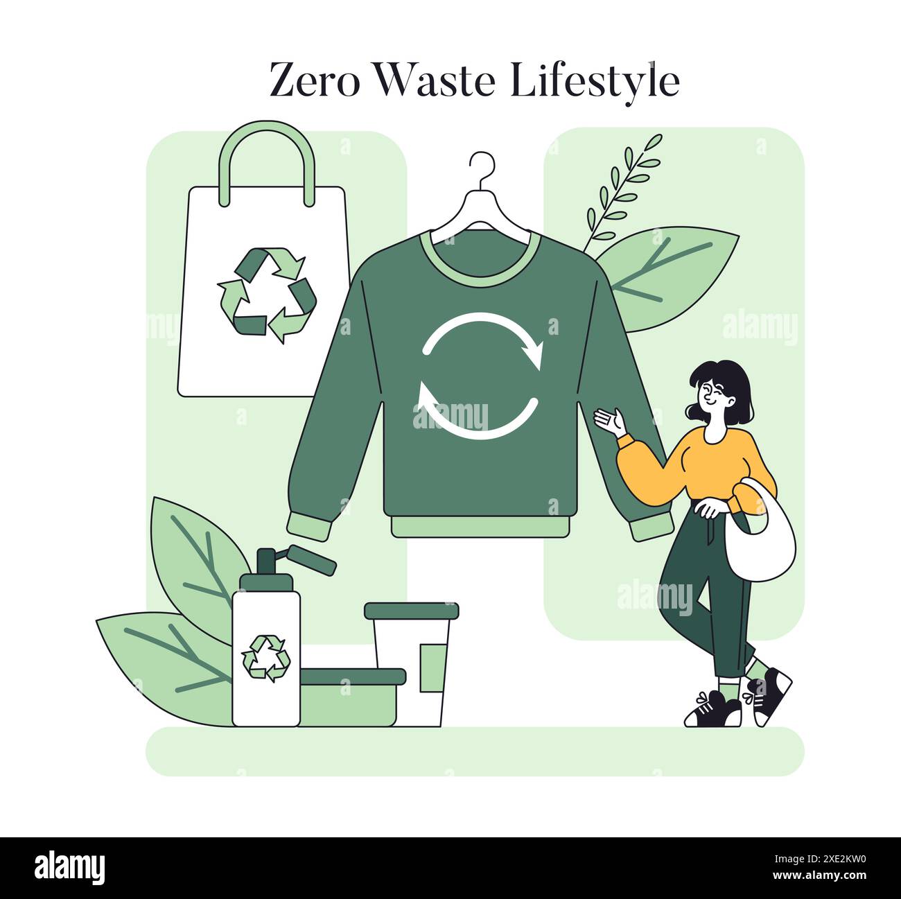 Zero Waste Lifestyle concept. Sustainable living with reusable items ...