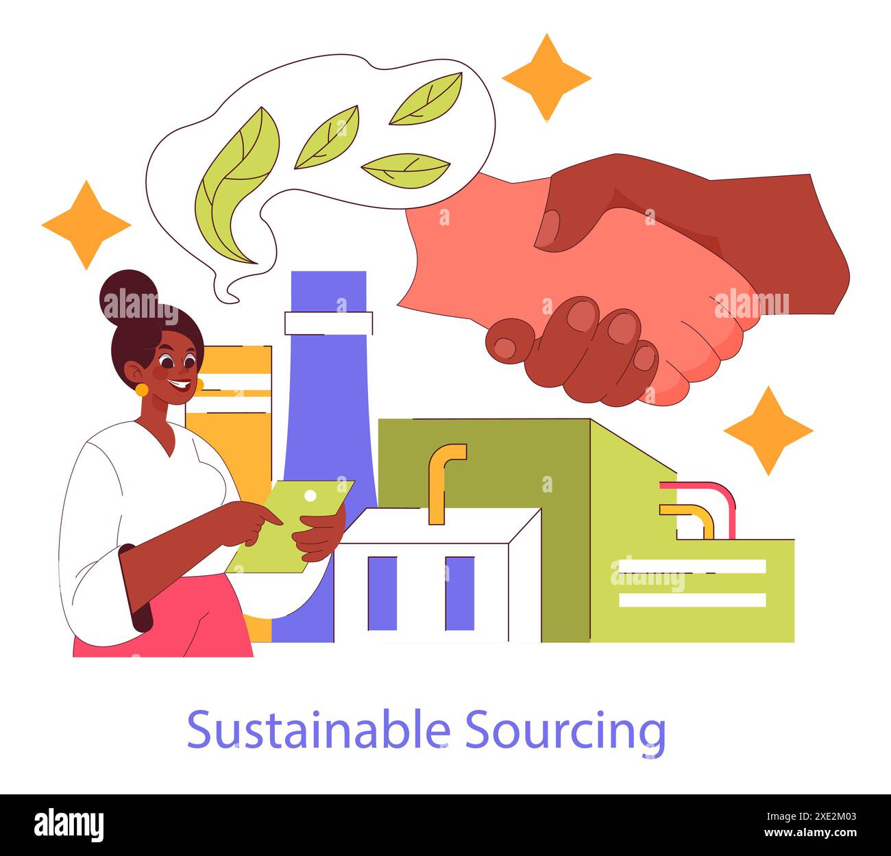 Sustainable Materials concept. Partnership in eco-friendly production with a focus on ...