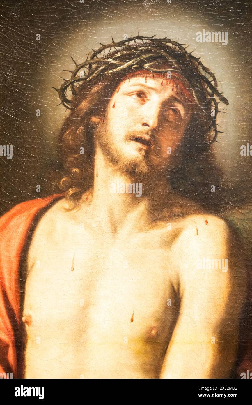 Ecce Homo, by Guercino, 1659. Jesus Christ prayer, Catholic religion Stock Photo - Alamy