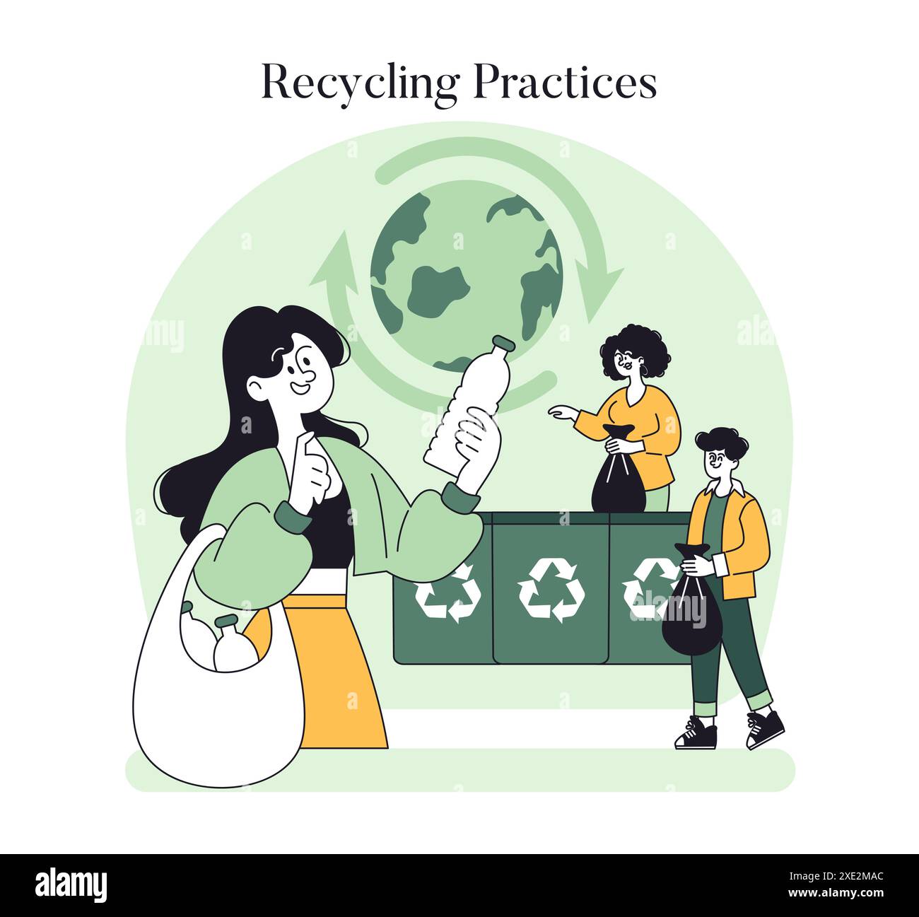 Eco-friendly Lifestyle concept. Individuals participate in recycling ...