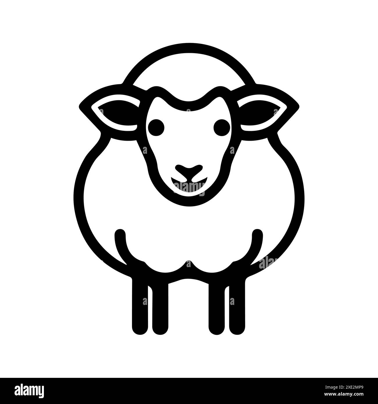 Sheep icon or modern line symbol. Vector line art and icon design with ...