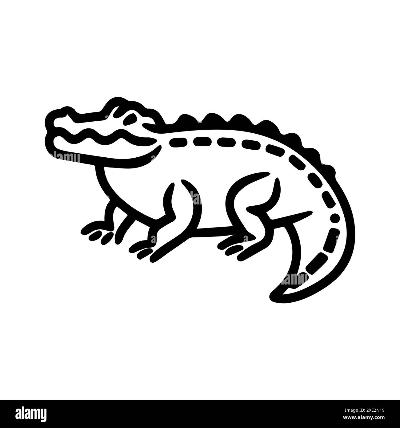 Alligator icon or modern line symbol. Vector line art and icon design ...