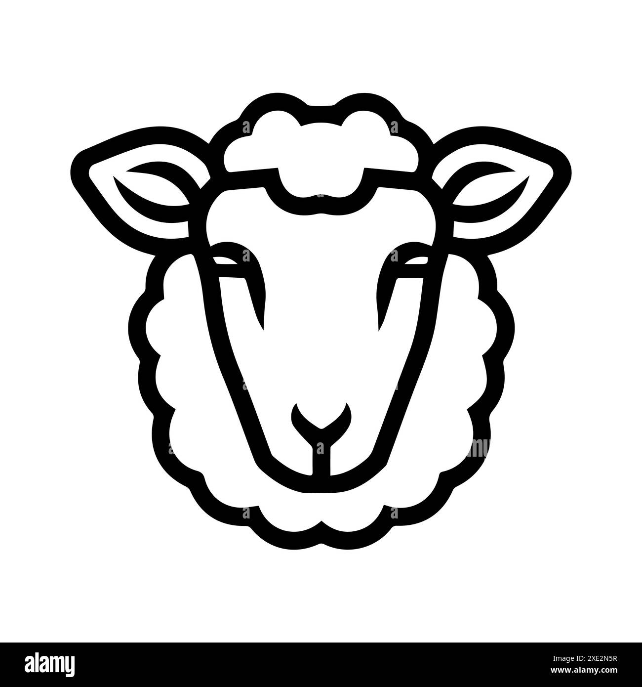 Sheep icon or modern line symbol. Vector line art and icon design with ...