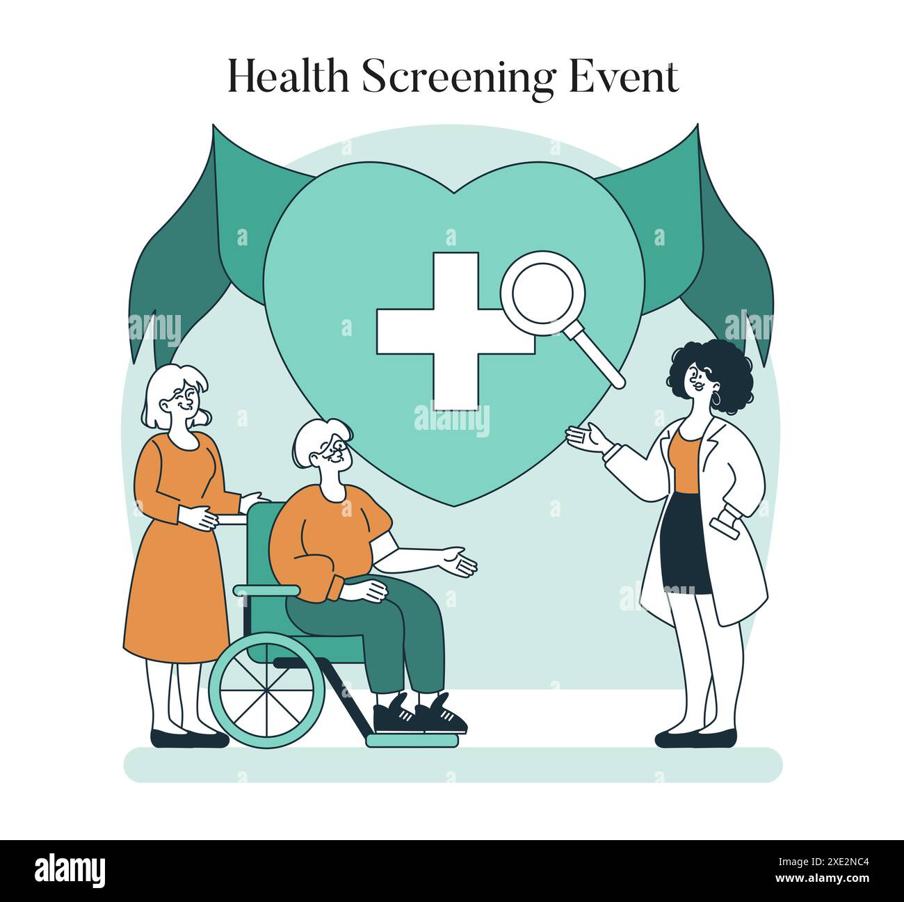 Senior health screening concept. Older couple attends a medical check ...