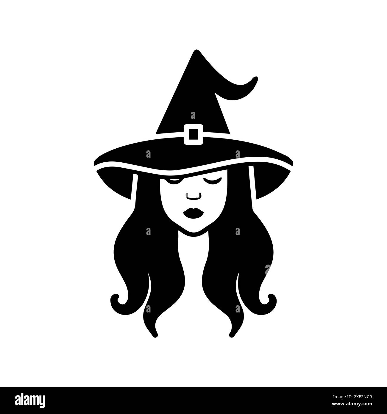 Witch icon or modern line symbol. Vector line art and icon design with ...
