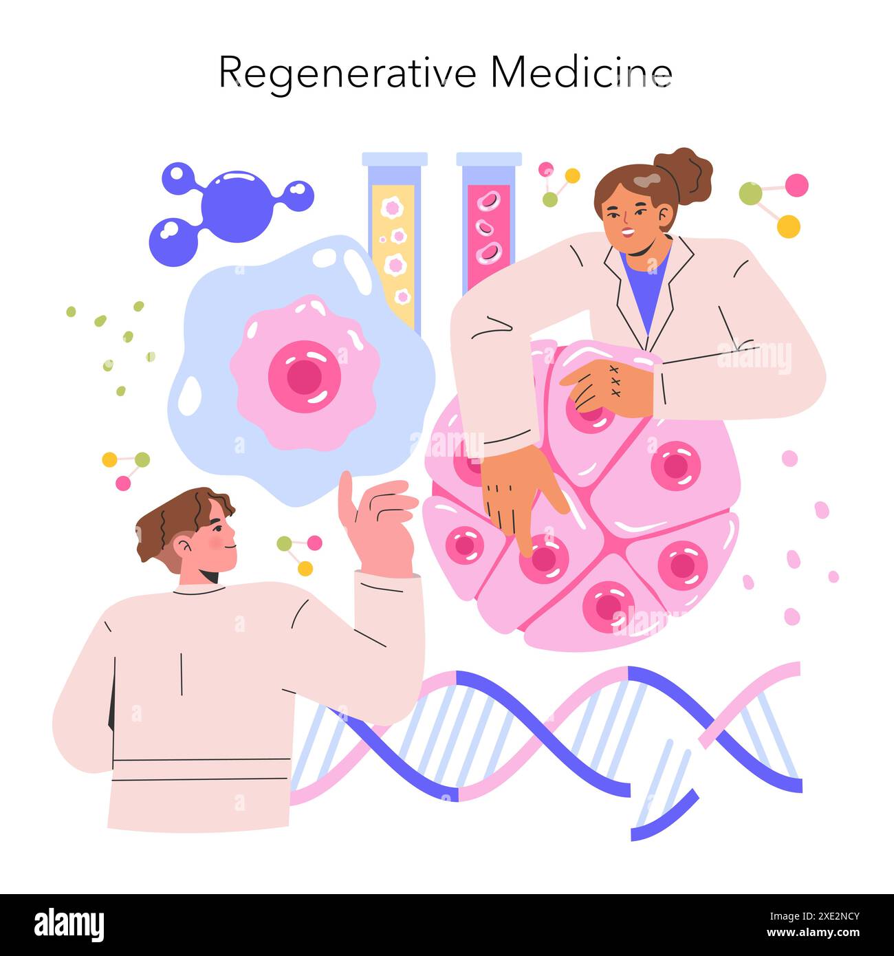 Future Medicine concept. Scientists engage with cell regeneration and ...