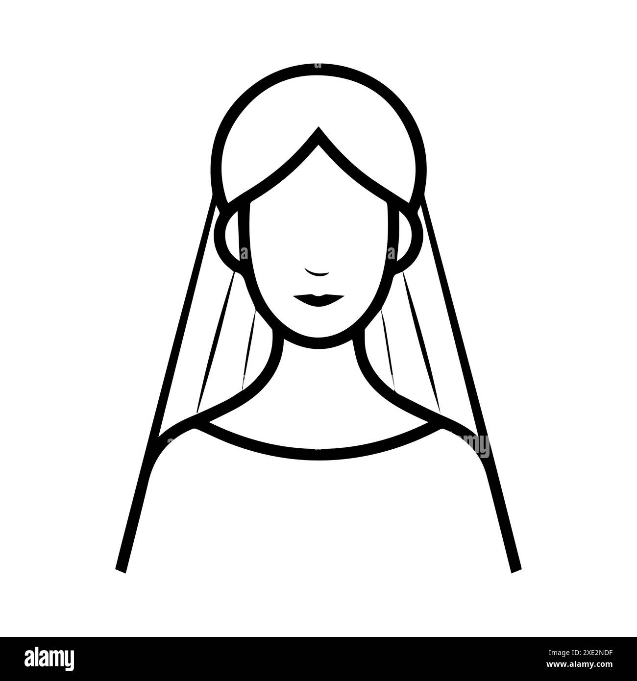 bride icon or modern line symbol. Vector line art and icon design with ...