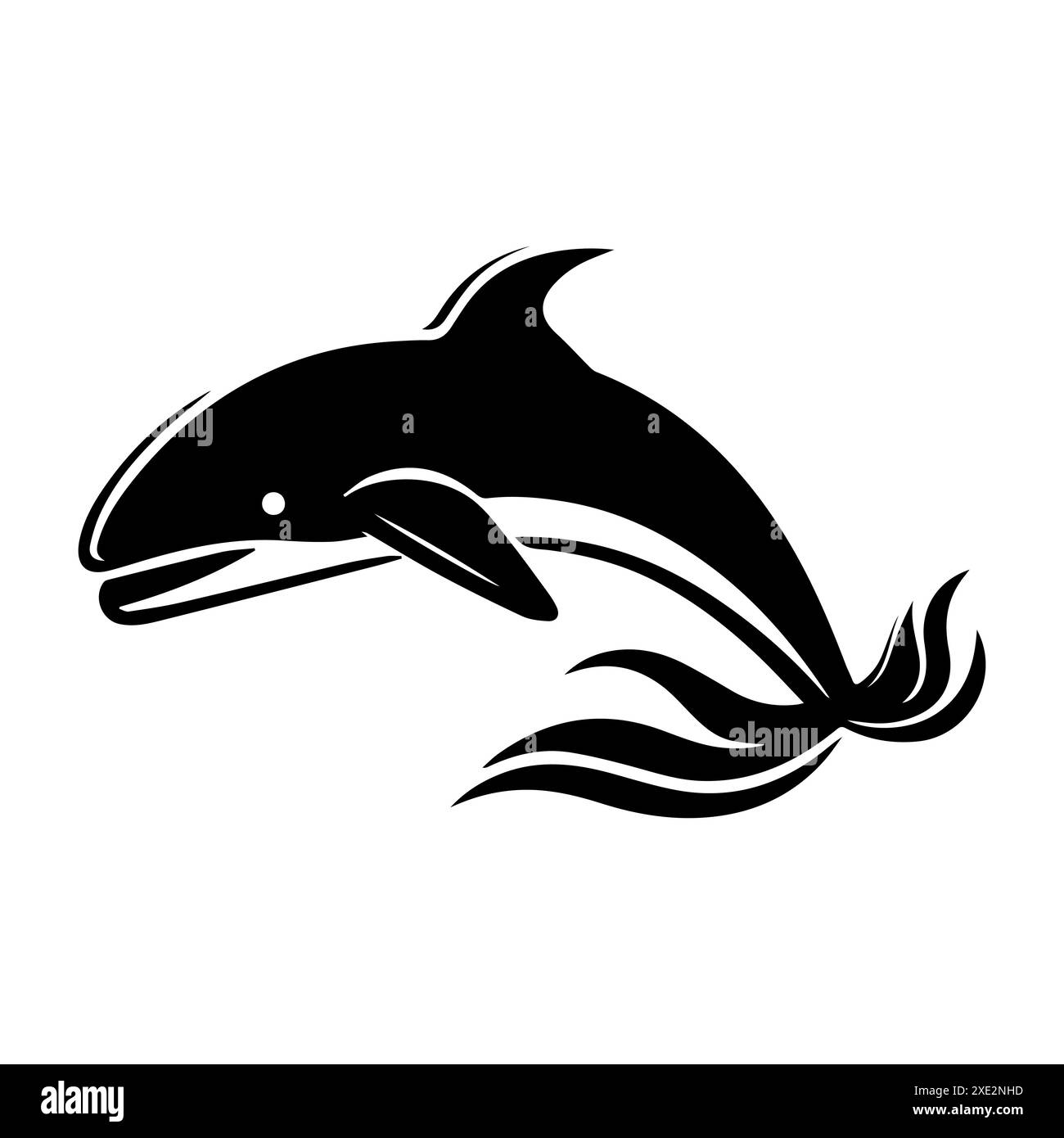 Whale icon or modern line symbol. Vector line art and icon design with ...