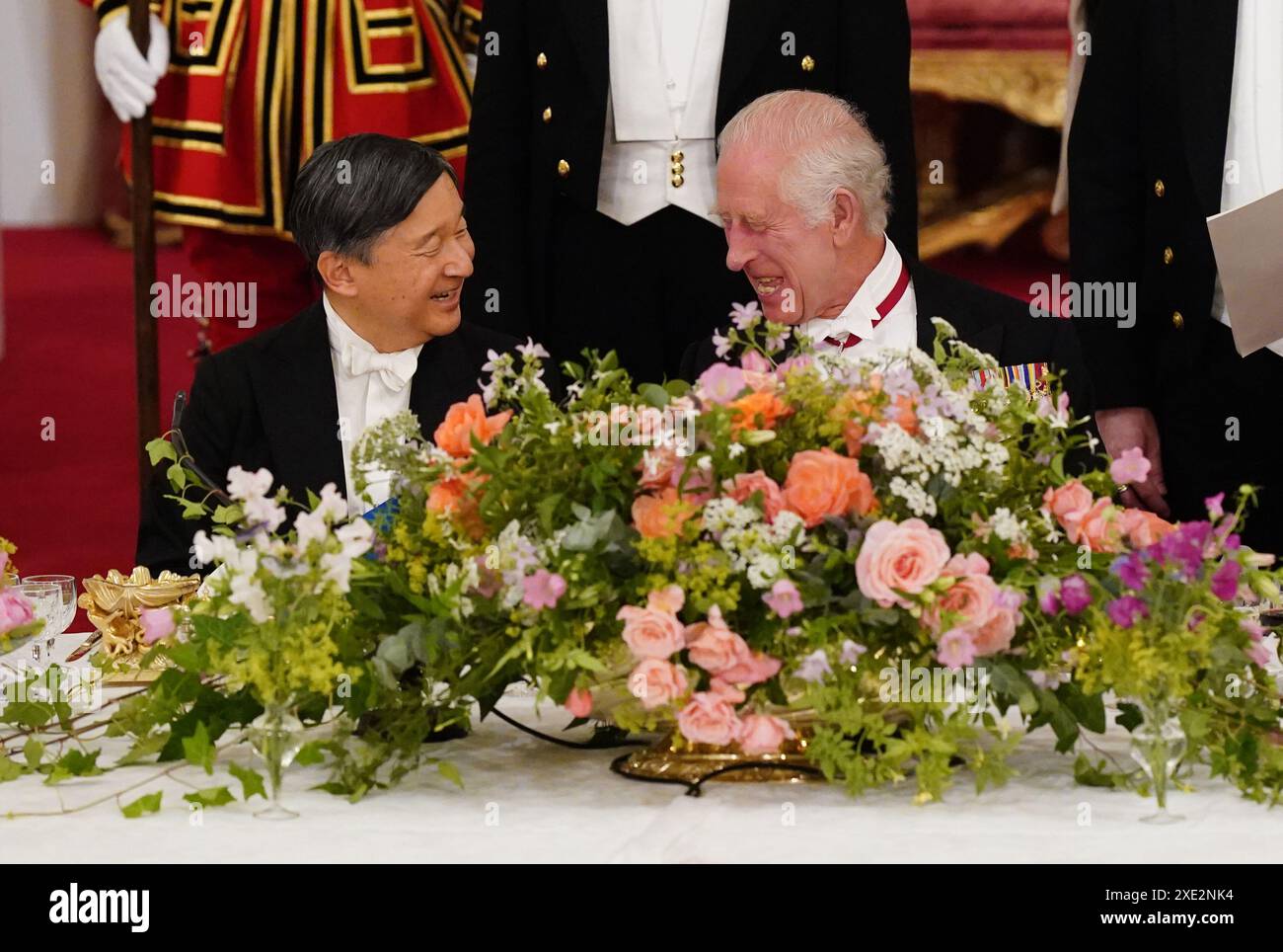 King Charles III with Emperor Naruhito of Japan during the State ...