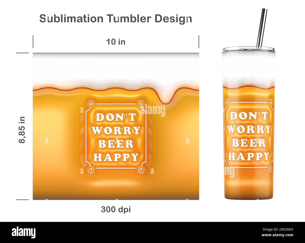 Puffy Beer Glass. 3D inflated bubble sublimation design for 20 oz ...