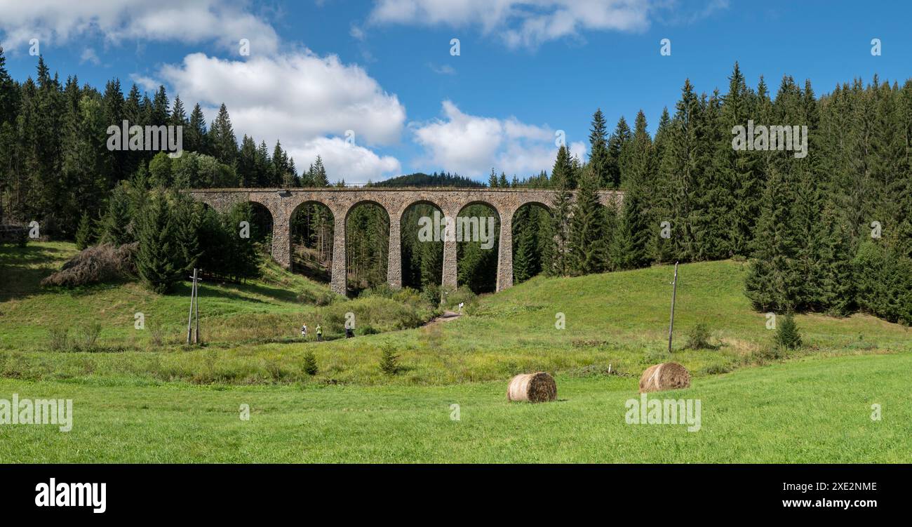 The Chmarossky Viaduct at Telgart village. Technical monument railroad ...