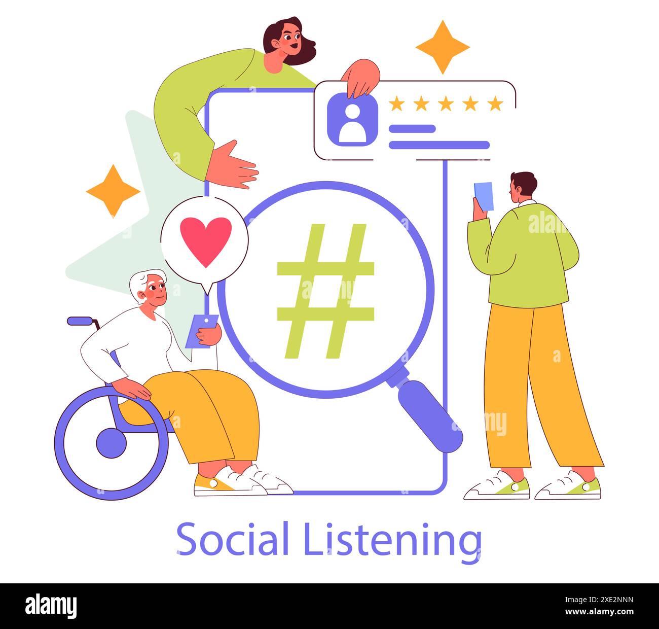 Social media marketing concept. Engaging audience, monitoring feedback ...