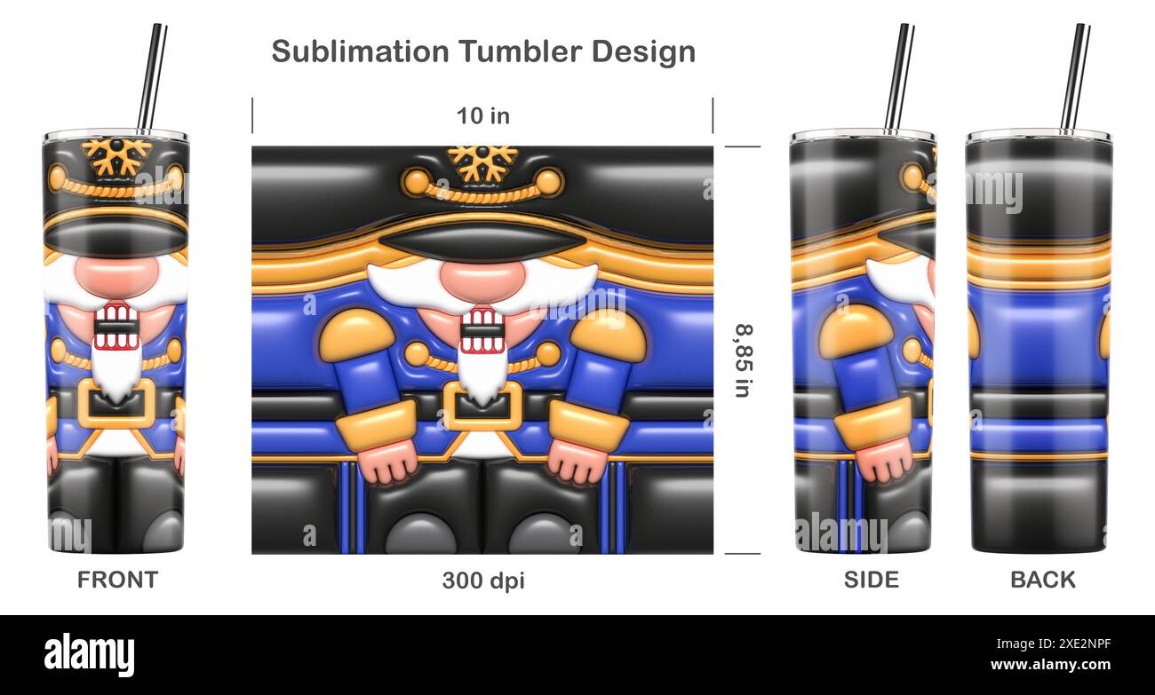 Funny Christmas Nutcracker. 3D inflated bubble sublimation design for ...