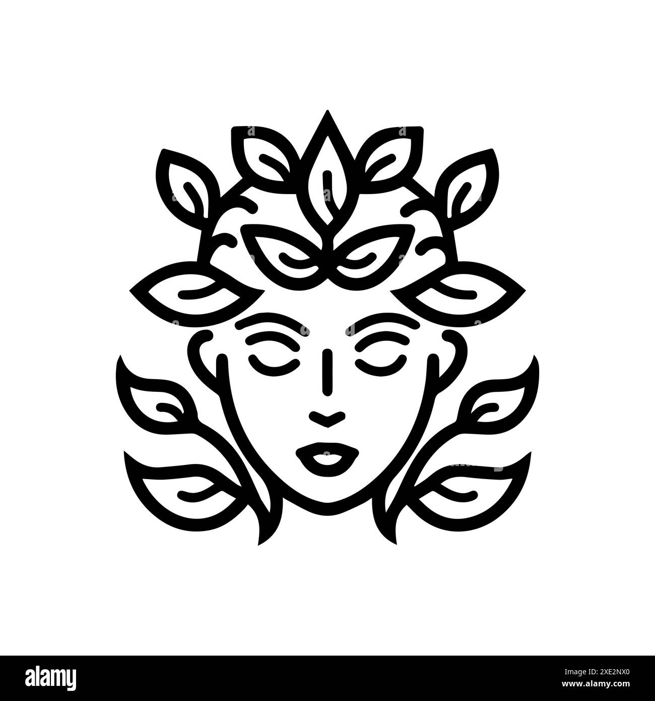 Dryad icon or modern line symbol. Vector line art and icon design with ...