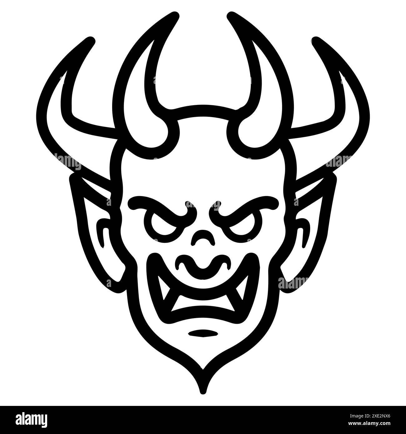 demon icon or modern line symbol. Vector line art and icon design with ...