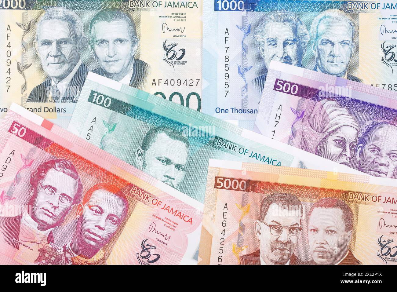 Jamaican money a business background Stock Photo - Alamy