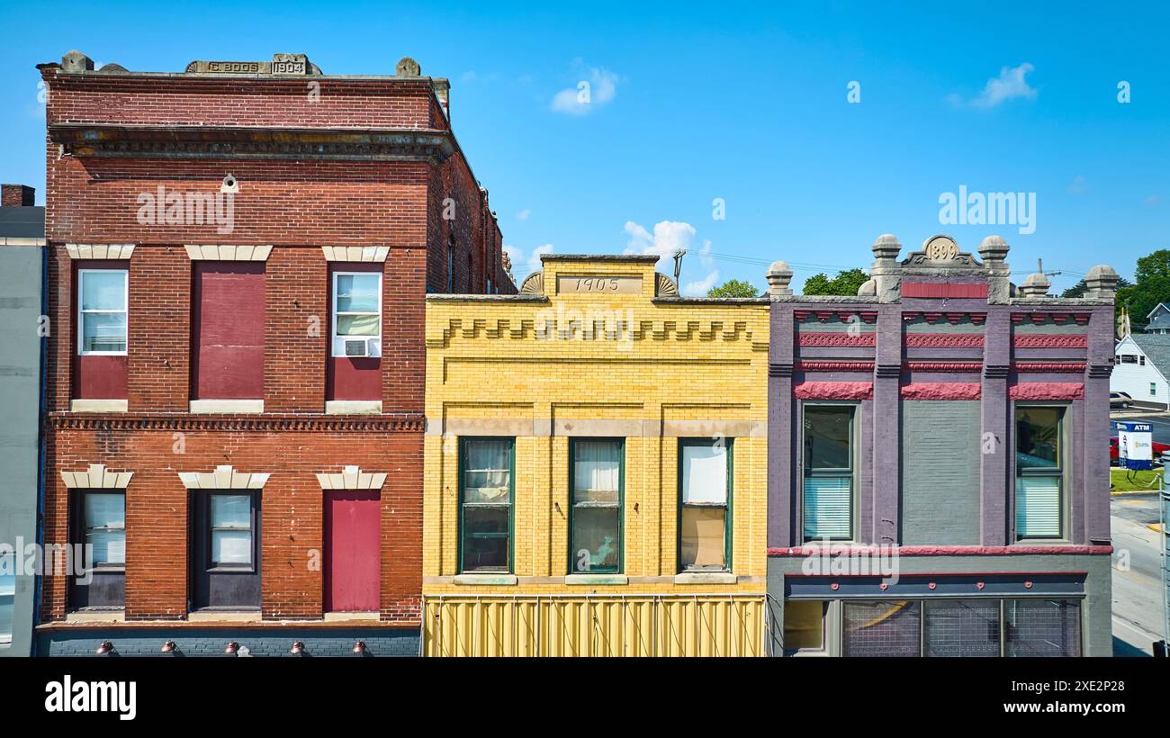 Historic Commercial Buildings in Small Town USA, Eye Level Perspective ...