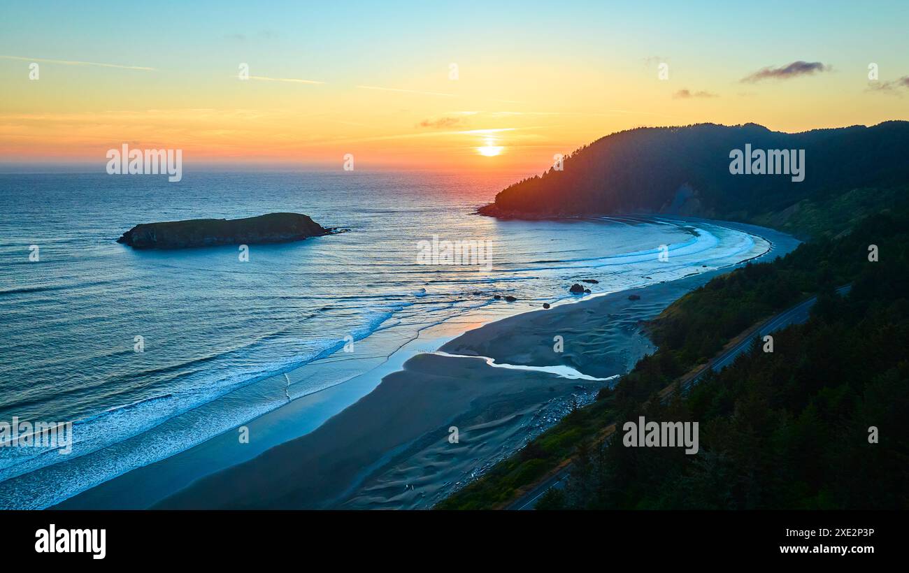 Oregon coast sunset aerial hi-res stock photography and images - Alamy