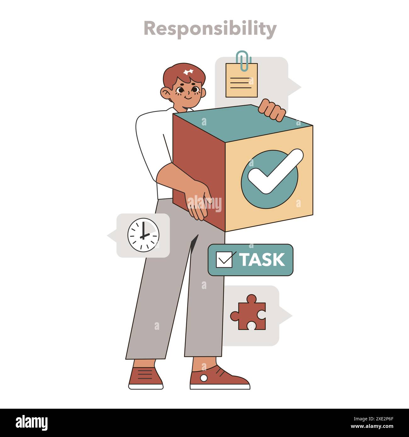 Responsibility in Task Delegation concept. A focused individual holding ...
