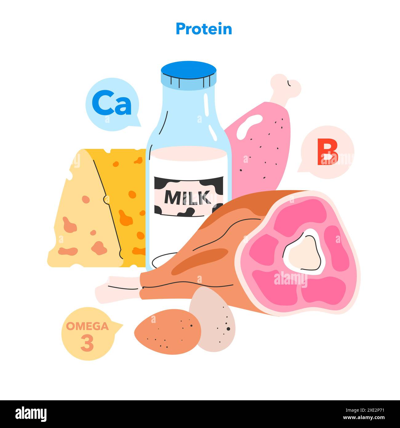Healthy Snacking concept. Nutrient-rich food items highlighting protein ...