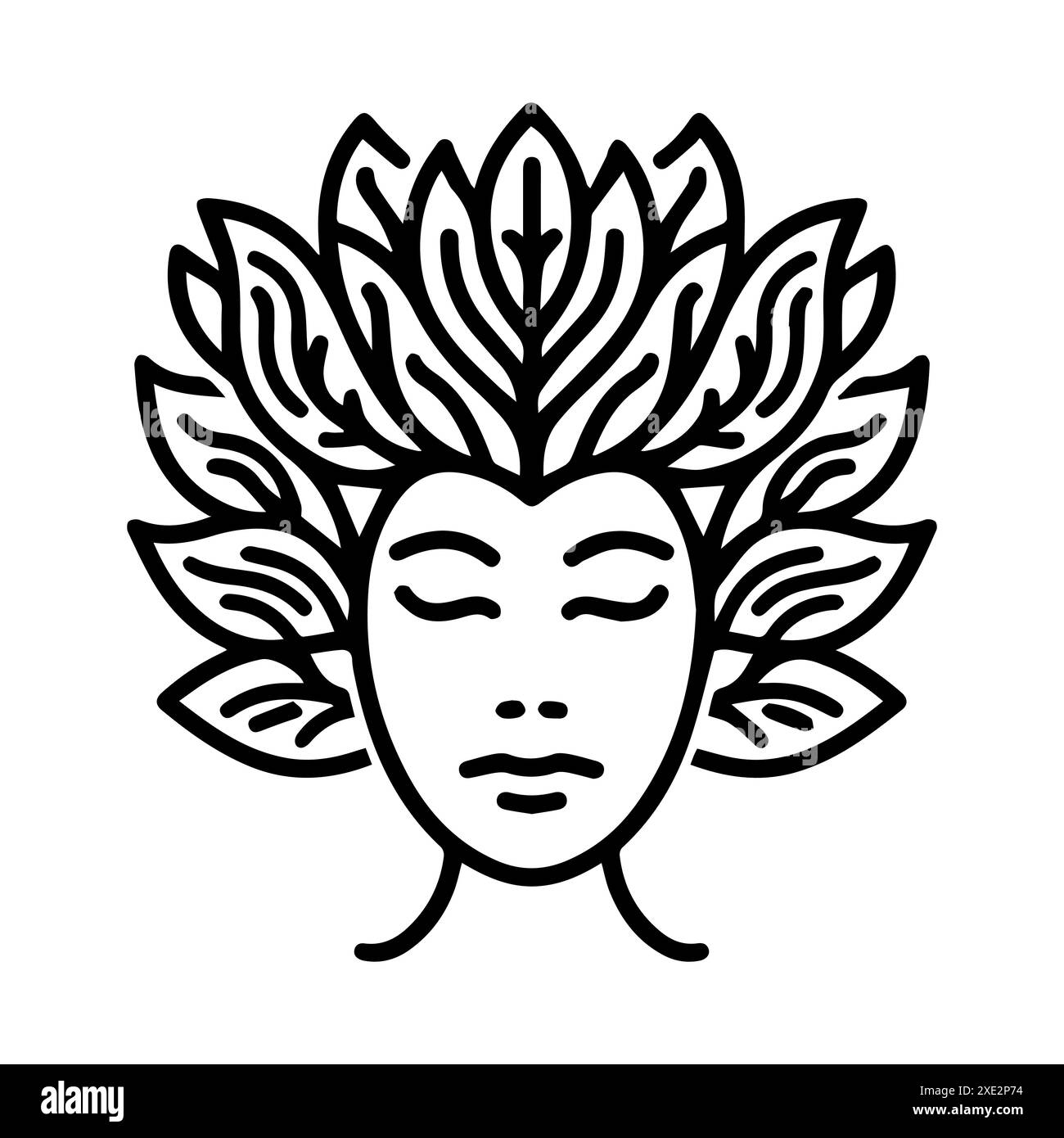 Dryad icon or modern line symbol. Vector line art and icon design with ...