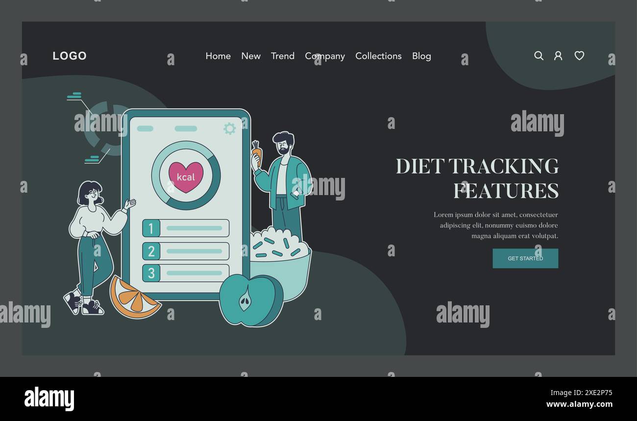 Health Gamification concept. Engaging app interface with calorie ...