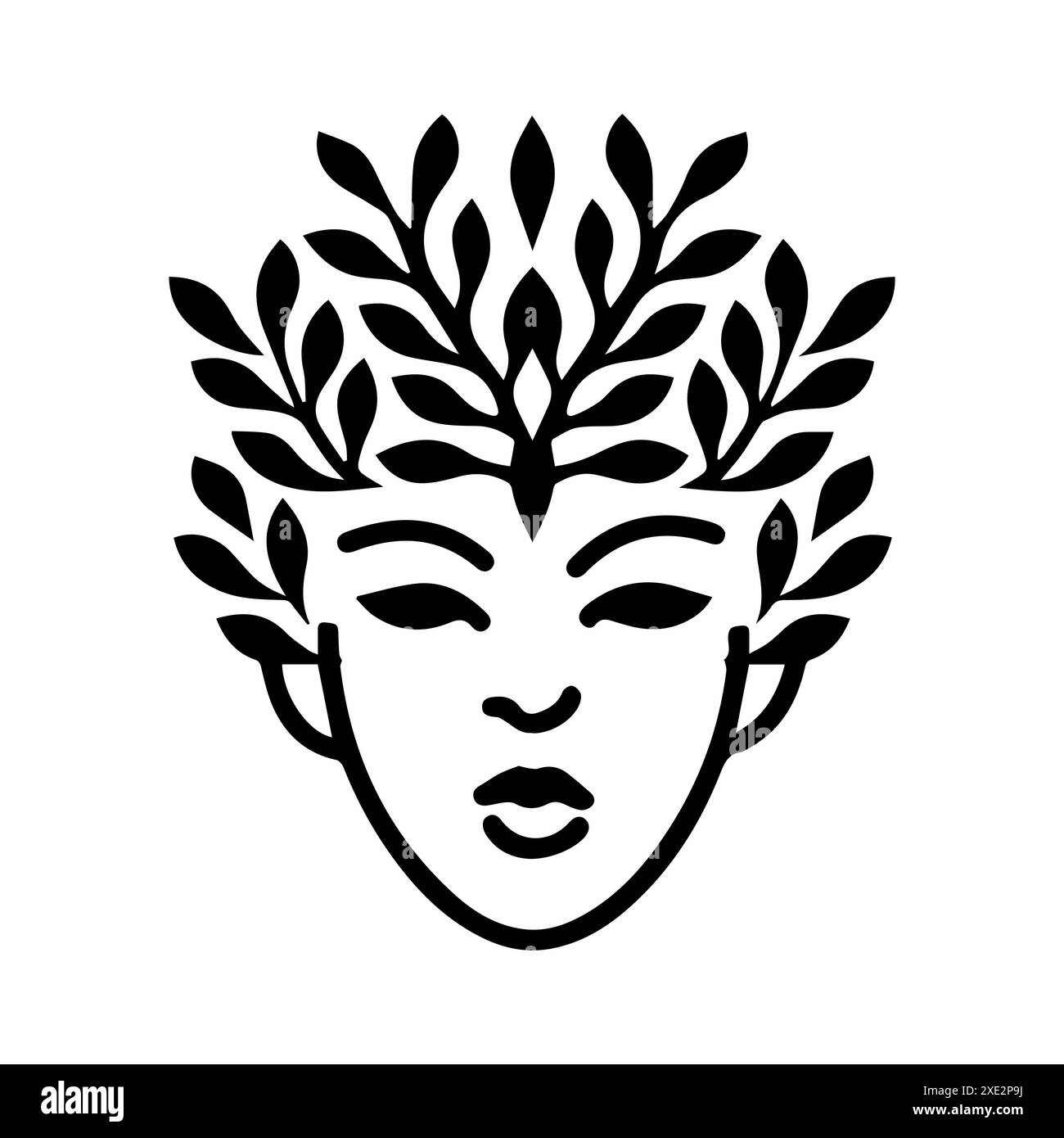 Dryad icon or modern line symbol. Vector line art and icon design with ...