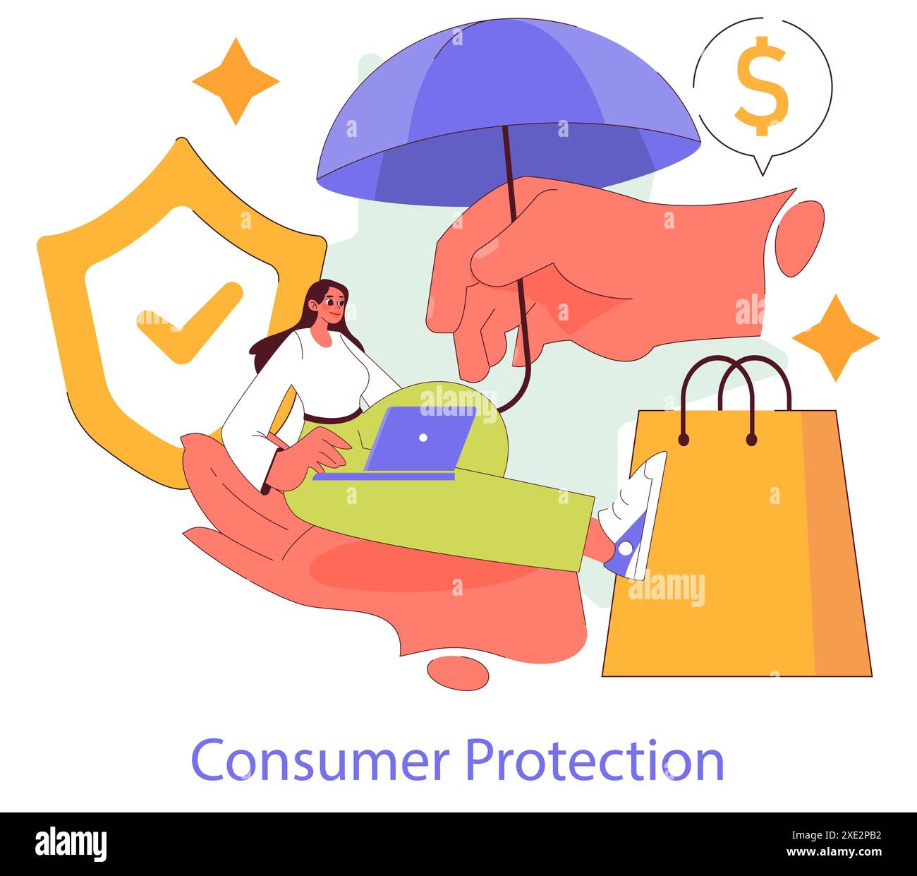 Consumer Protection concept. Ensuring safe online shopping with ...