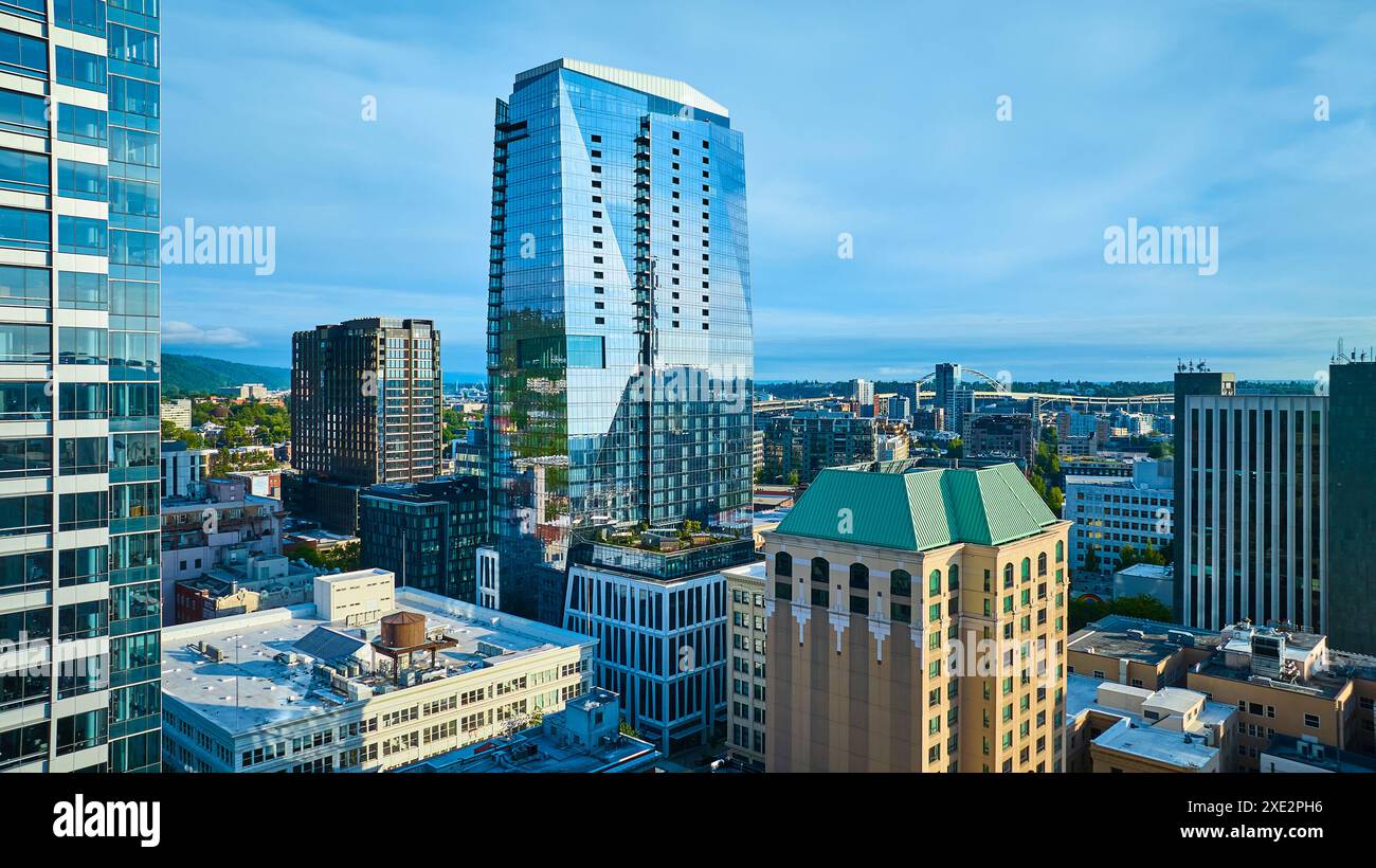 Aerial View of Portland Modern Skyline and Historic Architecture Stock ...