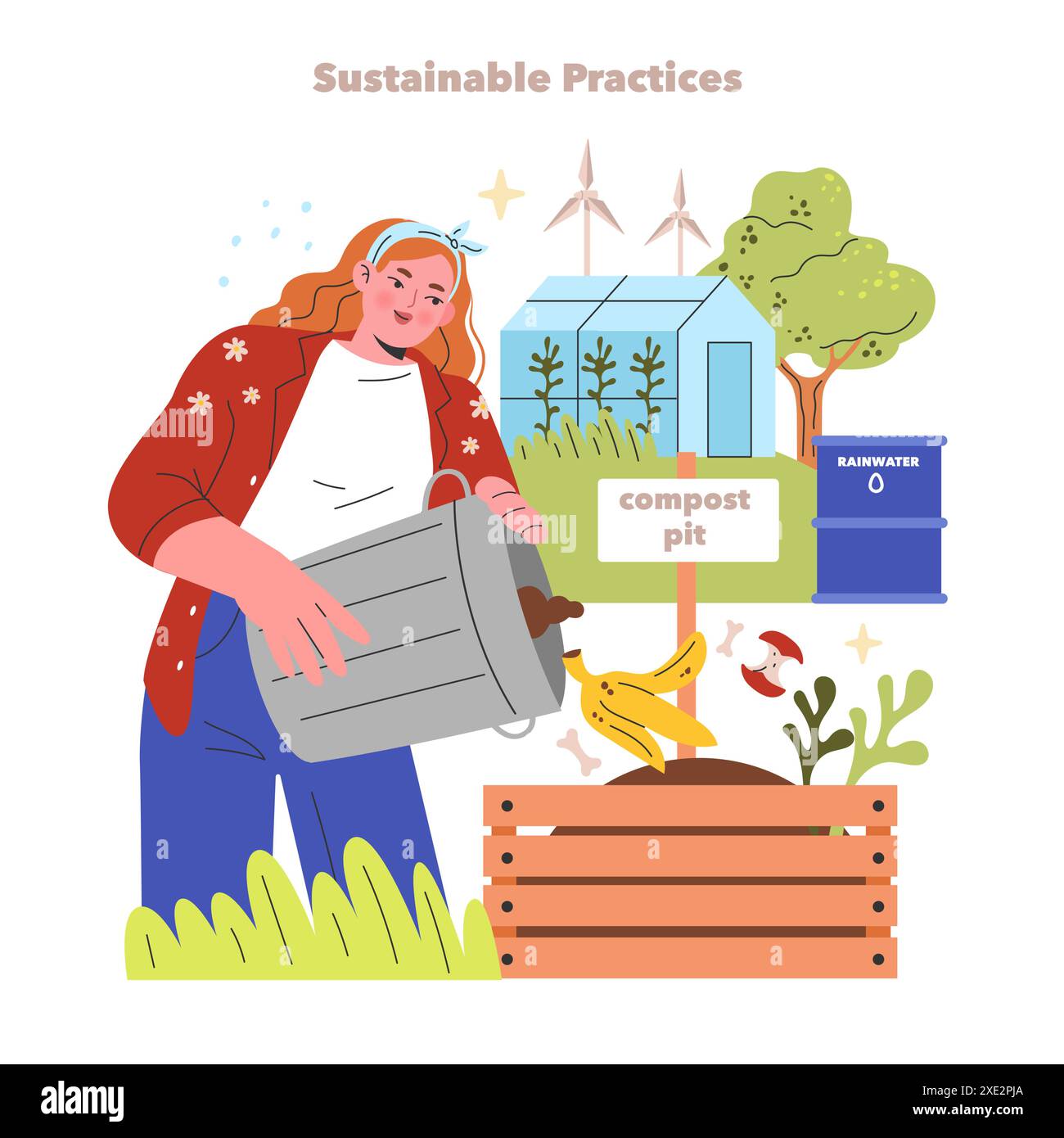 Sustainable farming concept. Woman engages in eco-friendly agriculture ... Sustainable farming concept. Woman engages in eco-friendly agriculture ...