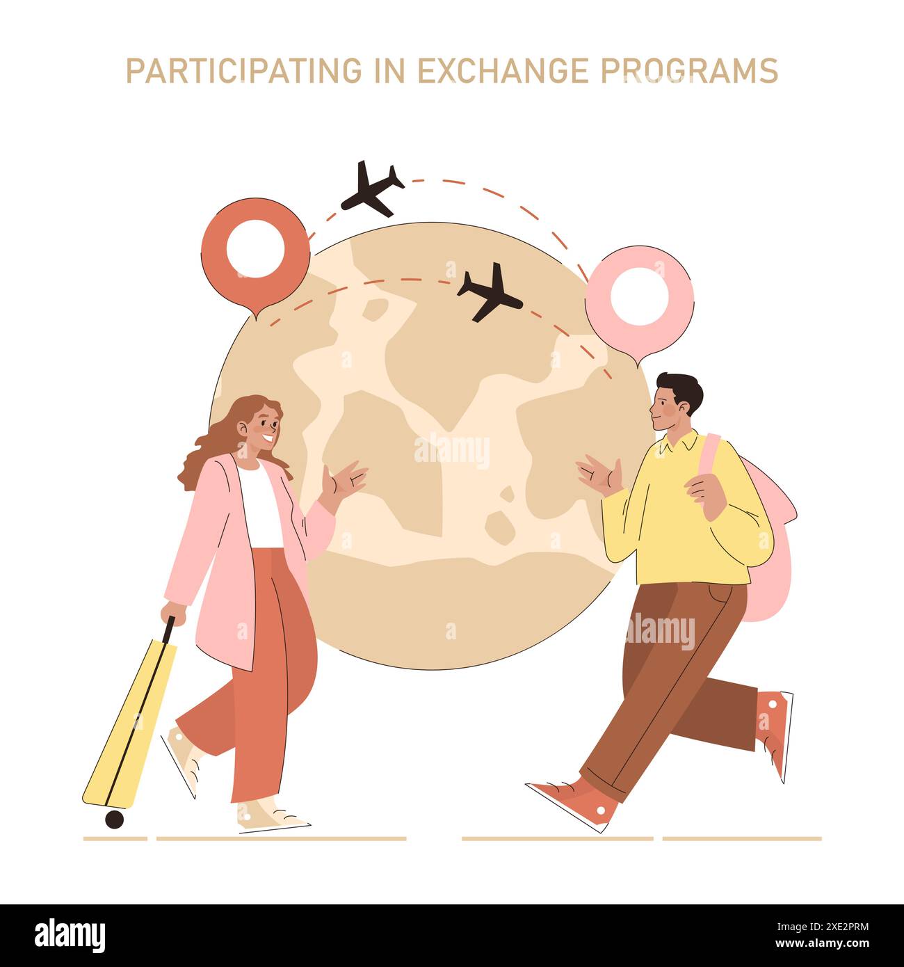 Cultural Exchange Program concept. Illustration of students traveling ... Cultural Exchange Program concept. Illustration of students traveling ...